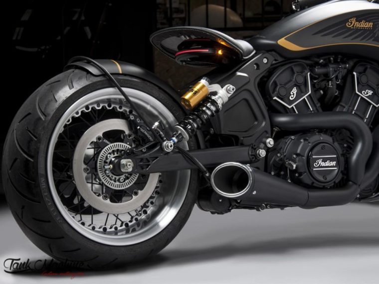 Indian Scout "Bobber" Exhaust Custom by Tank Machine