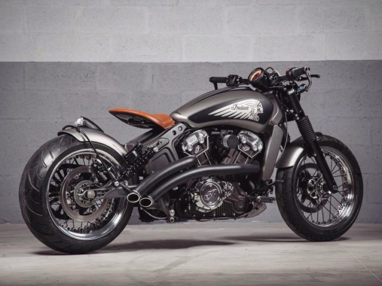 Indian Scout "Bobber" Exhaust Custom by Tank Machine