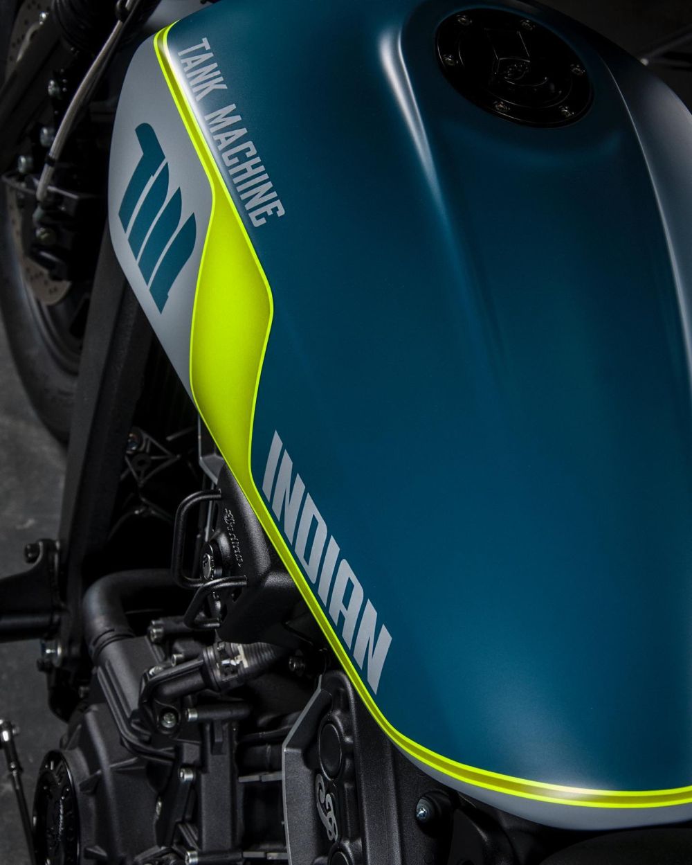 Indian Scout motorcycles "NEON #01" by Tank Machine